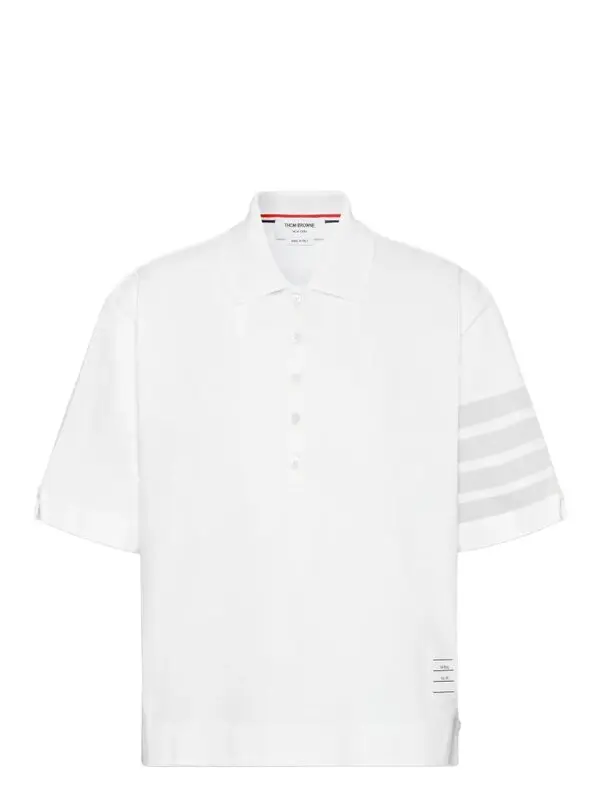 Thom Browne 4-bar Jersey Polo Top - White