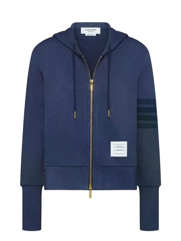 Thom Browne 4-bar Loopback Hoodie - Blue