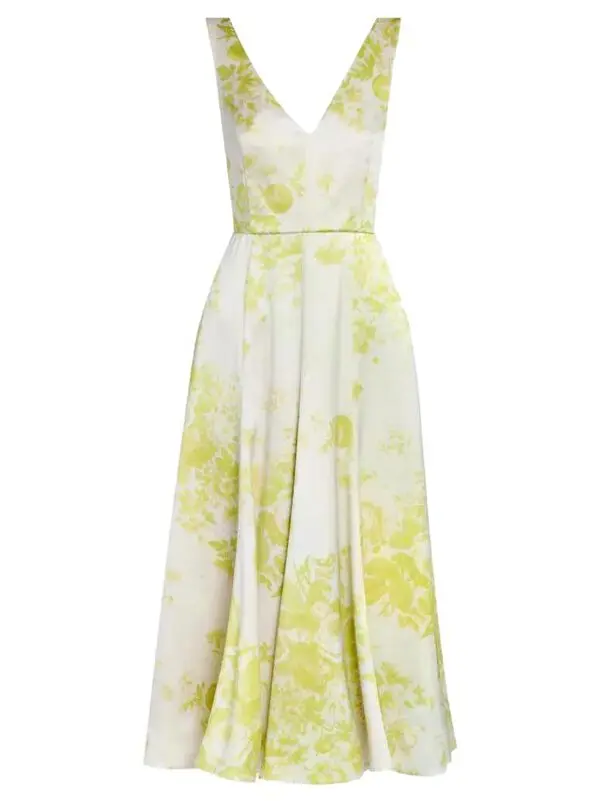 Erdem Floral-print Midi Dress - Neutrals