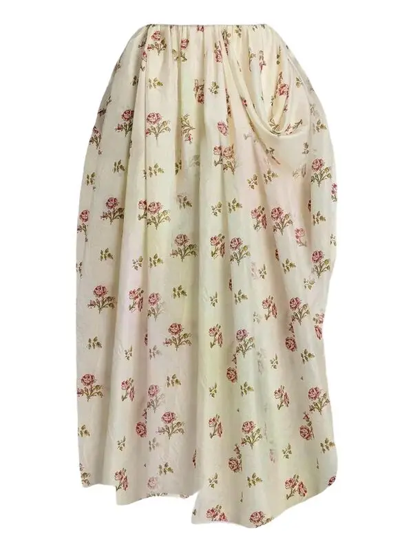 Erdem Floral-print Midi Skirt - Neutrals