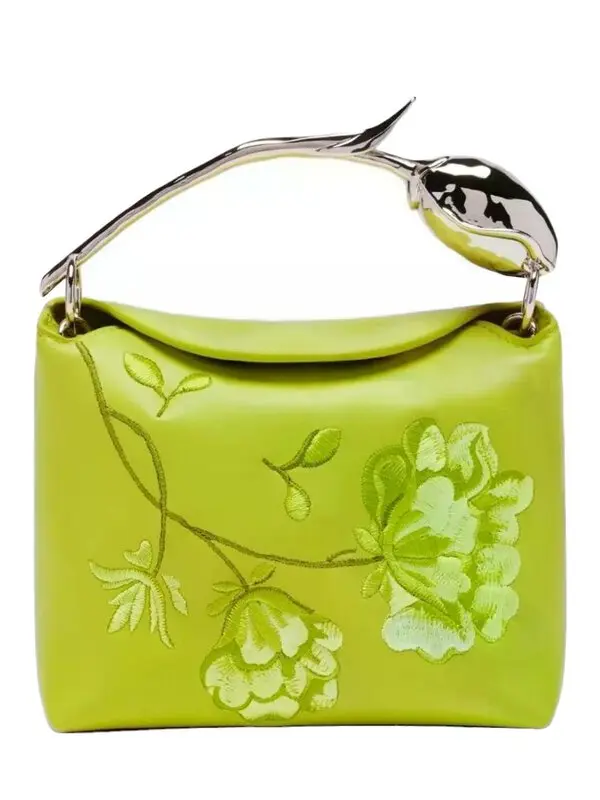 Erdem Floral-embroidered Mini Tote - Green