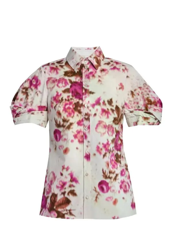 Erdem Buttoned Floral-print Shirt - Neutrals