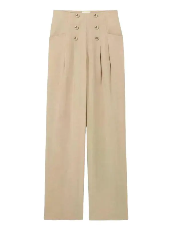 Claudie Pierlot Pleated Wide-leg Trousers - Neutrals