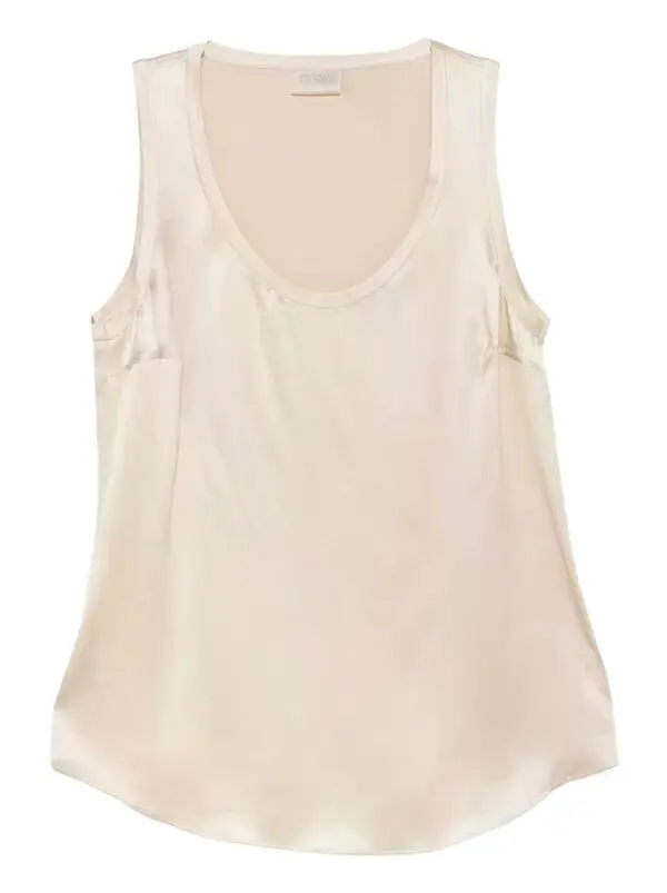 Brunello Cucinelli Sleeveless Silk Top - Neutrals