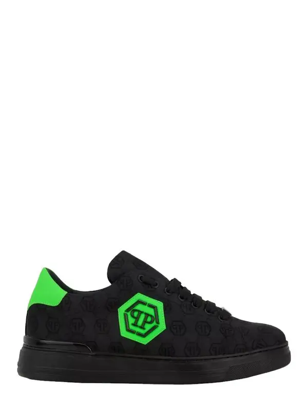 Philipp Plein Monogram Jacquard Low Top Sneakers - Black
