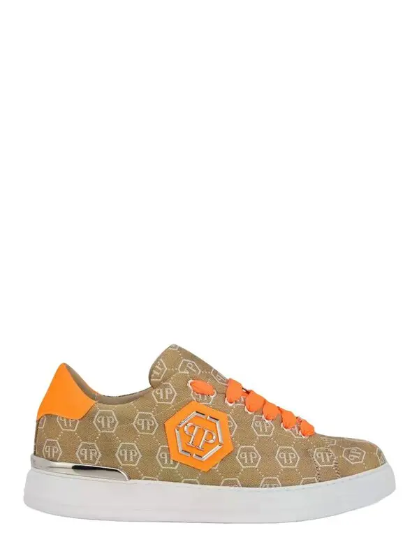 Philipp Plein Jacquard Monogram Low-top Sneakers - Brown