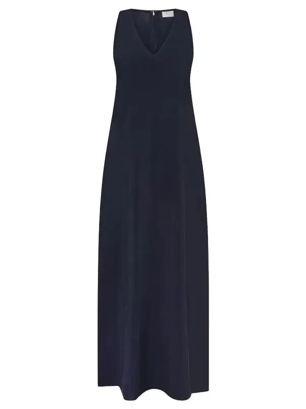 CRUNA Lauren V-neck Maxi Dress - Blue
