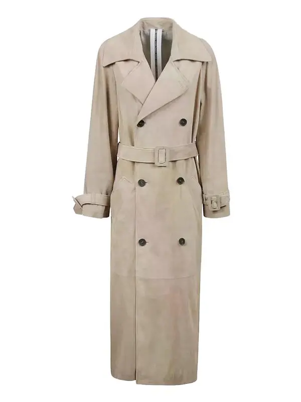 SWORD 6644 Double-breasted Belted Coat - Neutrals