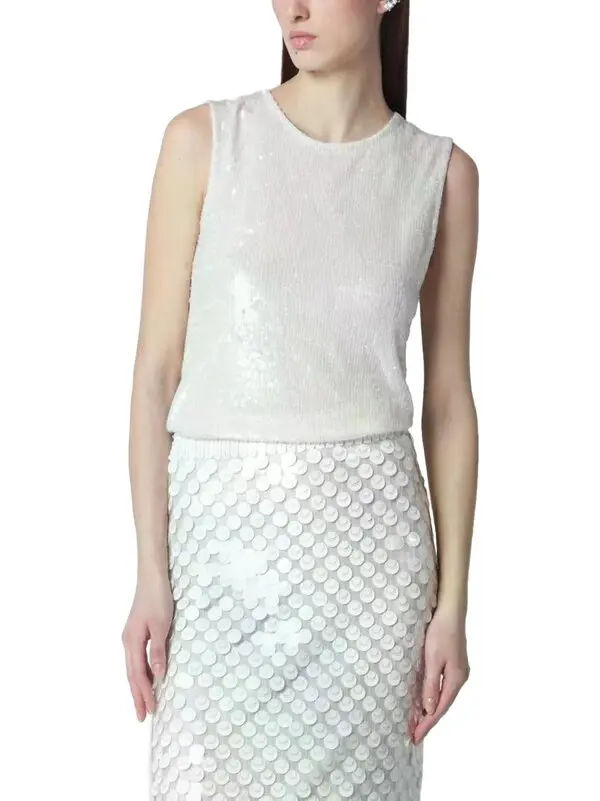 P.a.r.o.s.h Sequin-embellished Top - White