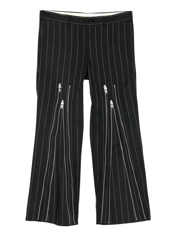 Comme Des Garçons Striped Zip Trousers - Black