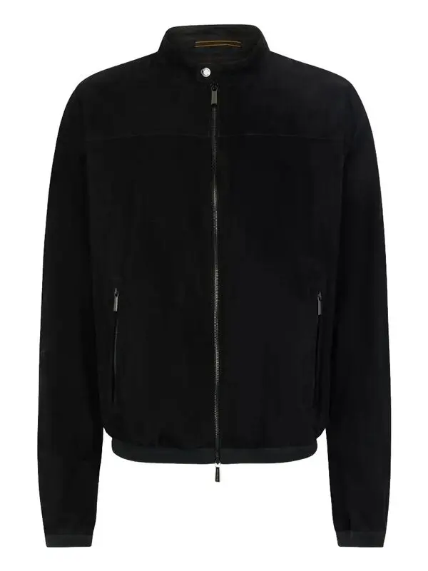 MOORER Zip-up Bomber Jacket - Black