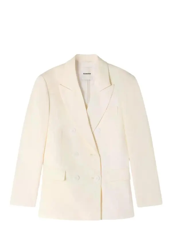 Sandro Double-breasted Blazer - Neutrals