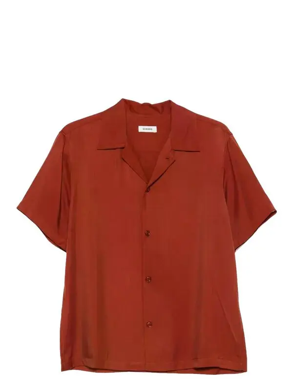 Sandro Loose-fit Shark Collar Shirt - Red