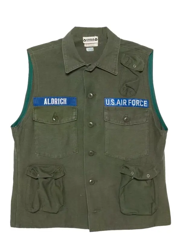A.N.G.E.L.O. VINTAGE CULT Upcycled Patch Pocket Vest - Green
