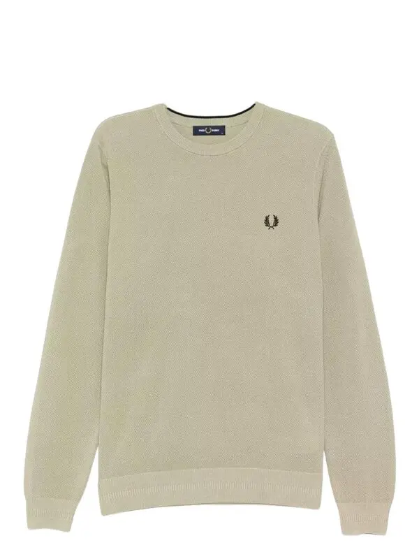 Fred Perry Pique Stitch Jumper - Green