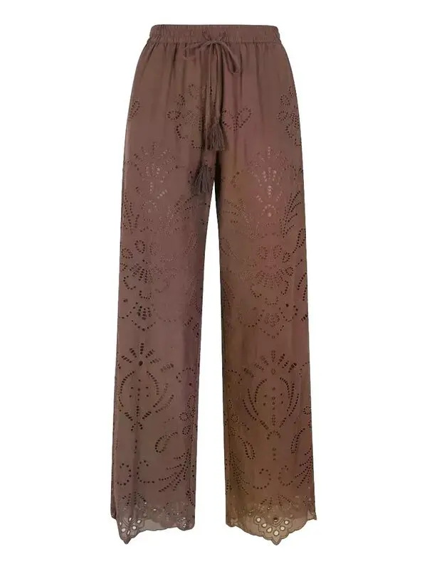 ERMANNO FIRENZE Cut-out Tassel Trousers - Brown