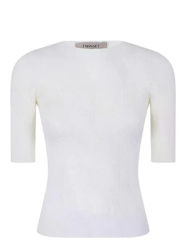 TWINSET Ribbed Knitted Top - White