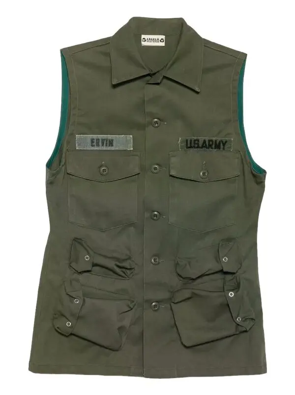 A.N.G.E.L.O. VINTAGE CULT Upcycled Pocket Vest - Green