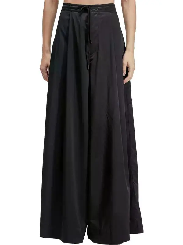 OSKLEN Satin Parachute Palazzo Pants - Black