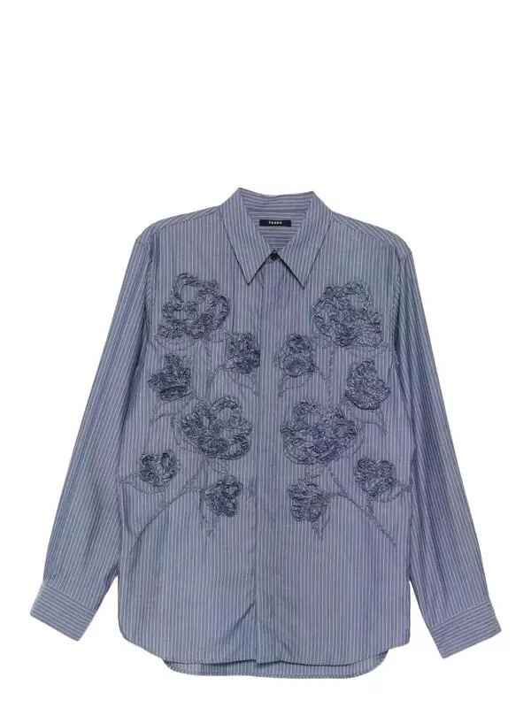 TAAKK Floral-embroidered Shirt - Blue