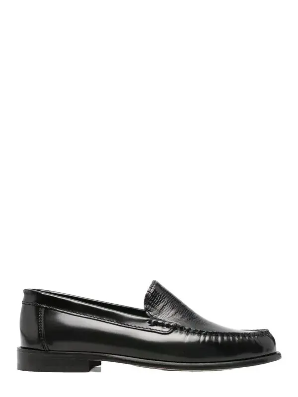 VINNY'S Textured Loafers - Black
