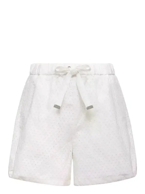Moncler San Gallo Eyelet Drawstring Shorts - White