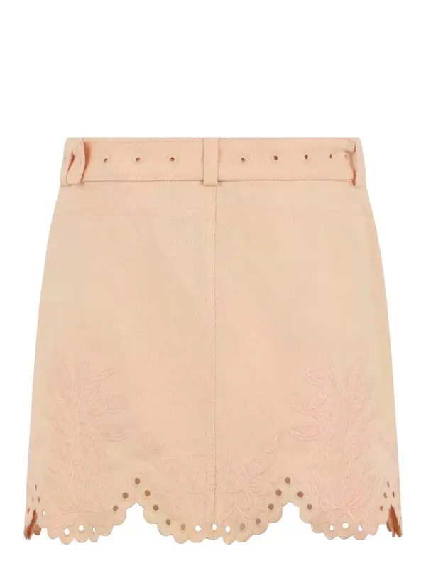 Farm Rio Soft Geometric Richelieu Twill Mini Skirt - Pink