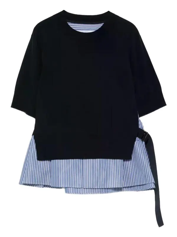 Sacai Striped Detail Top - Blue