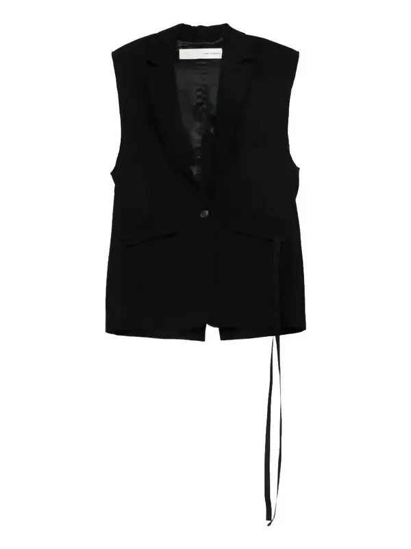 Isabel Benenato Tie-detail Waistcoat - Black