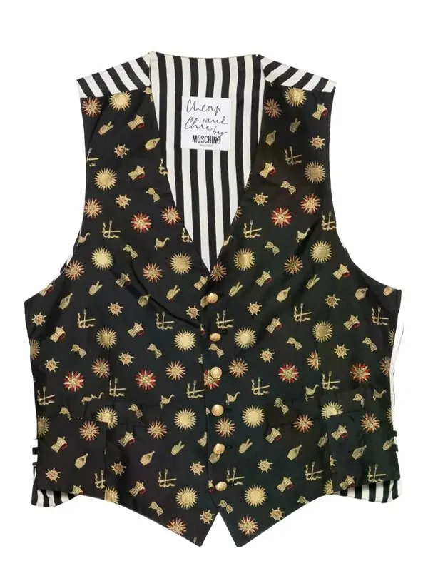 Moschino 2000s Striped Vest - Black