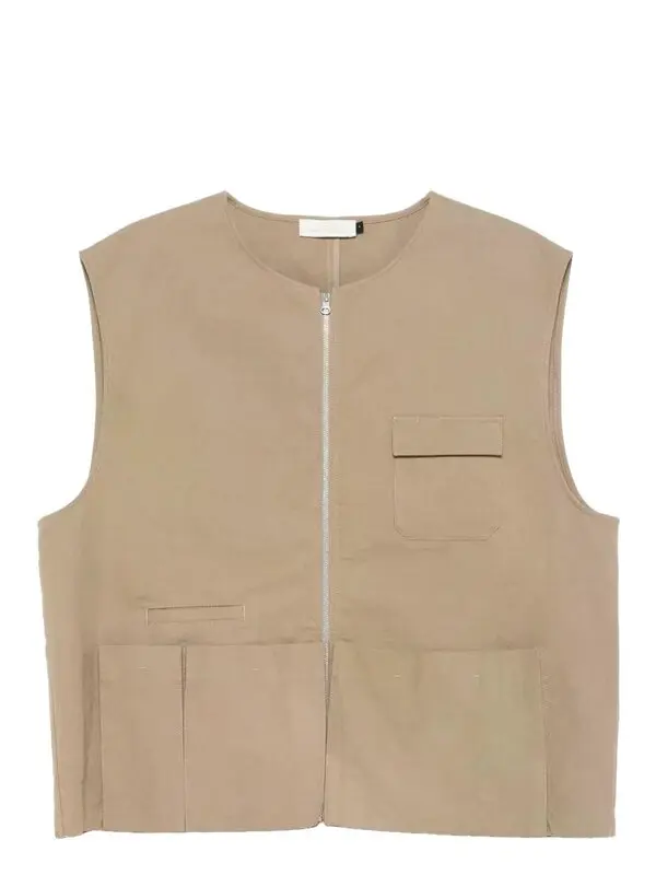AMOMENTO Chest-pocket Zip-up Gilet - Green