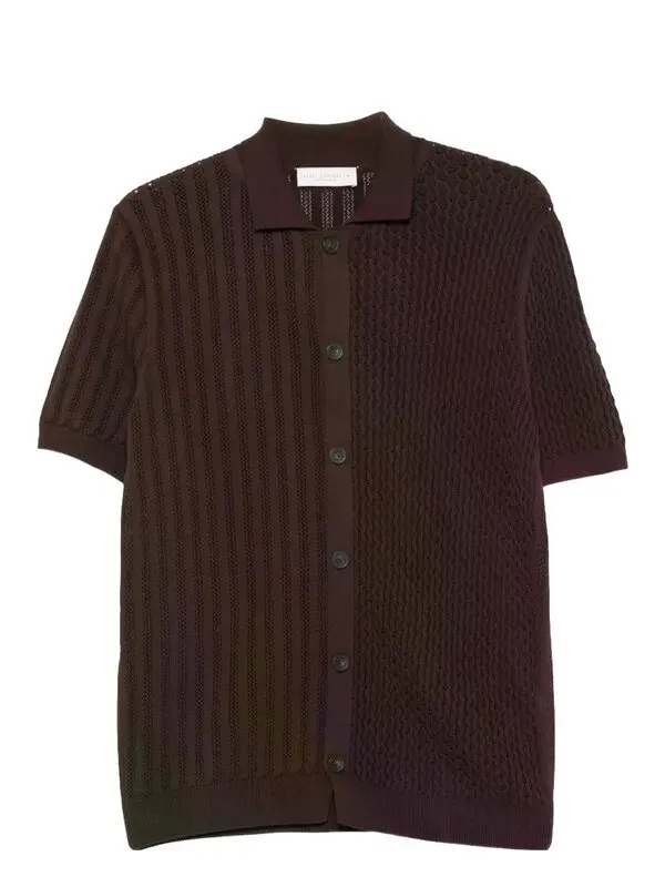 LUIGI GENTILE Textured Short-sleeve Shirt - Brown