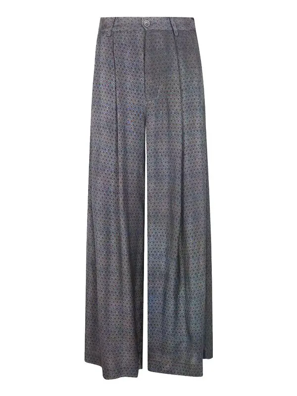 UMA WANG Patterned Palazzo Pants - Blue