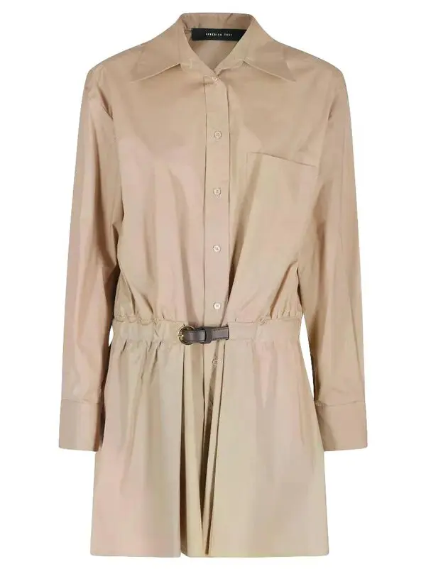 Federica Tosi Belted Shirt Dress - Neutrals