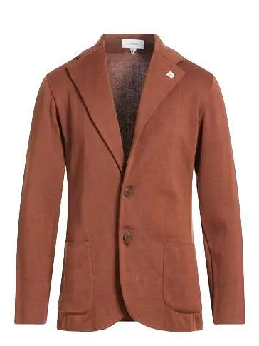 LARDINI Cotton Knitted Single-breasted Blazer - Brown