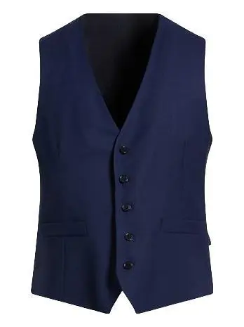 LARDINI Tailored Wool Vest - Blue
