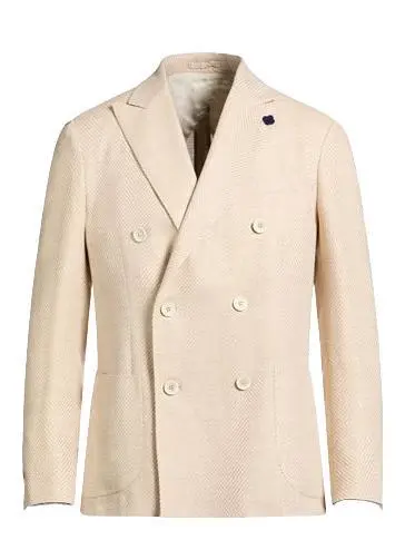 LARDINI Blazer Size Wool, Silk, Linen, Cotton - Beige