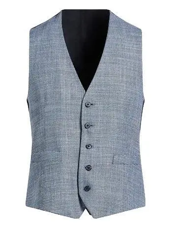 LARDINI Tailored Vest In Light Wool, Silk, And Linen - Blue
