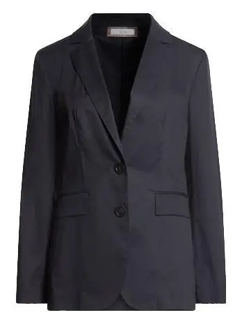 Peserico Single-breasted Blazer With Flap Pockets - Navy