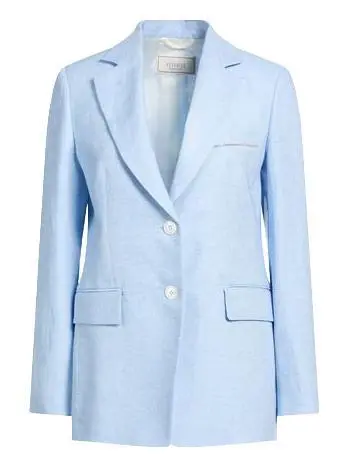 Peserico Linen Single-breasted Blazer - Blue