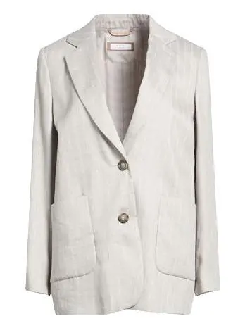 Peserico Single-breasted Striped Blazer - Grey