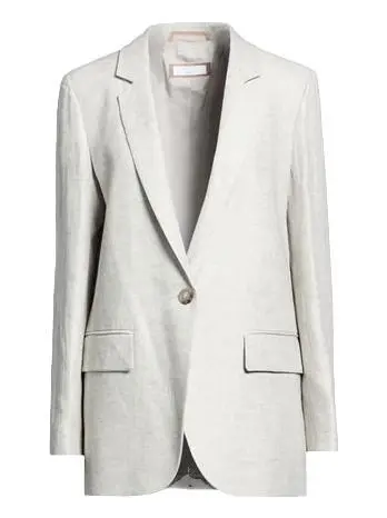Peserico Single-breasted Linen Blazer - Grey