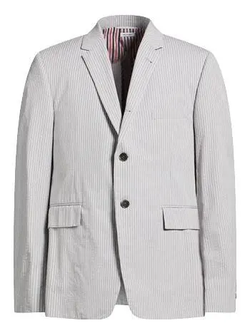 Thom Browne Light Cotton Striped Blazer - Grey