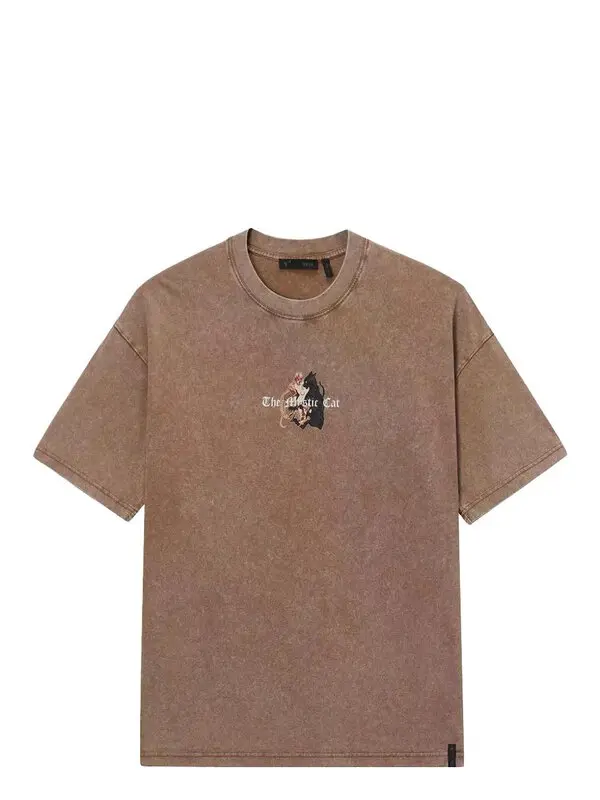 FIVE CM Graphic Crewneck T-shirt - Brown