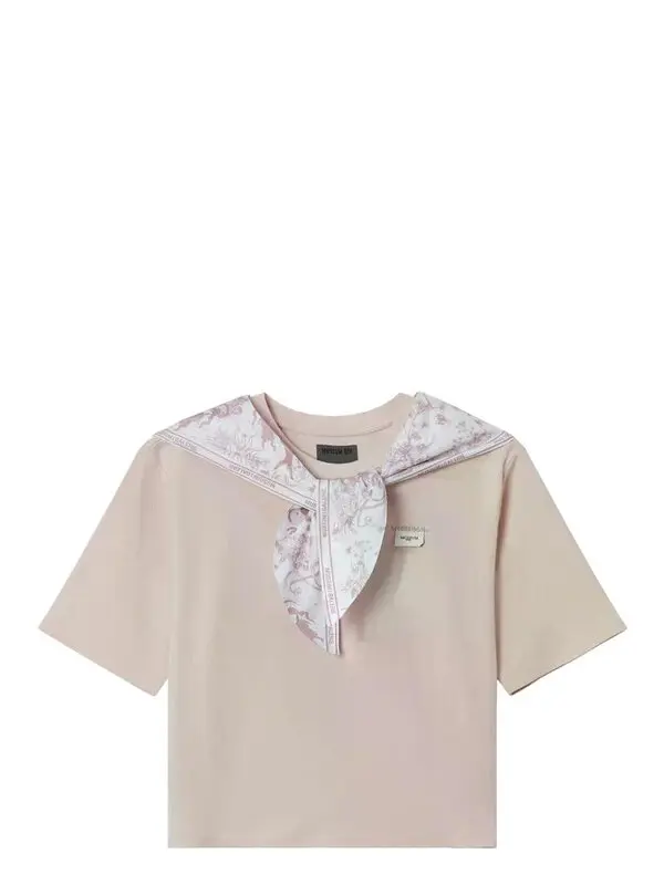 MUSIUM DIV. Printed Collar T-shirt - Pink