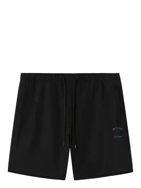 FINGERCROXX Label Drawstring Shorts - Black