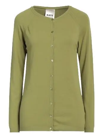 KATE BY LALTRAMODA Long Sleeve Crewneck Cardigan - Sage Green