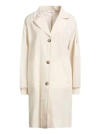 Peserico Easy Overcoat & Trench Coat Ivory Cotton, Polyamide - White