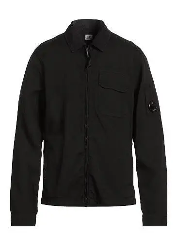 C.P. COMPANY Twill Jacket With Logo - Black