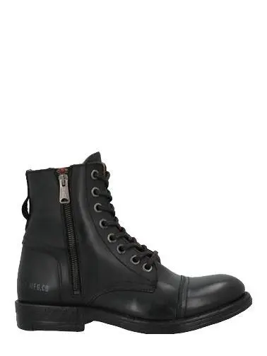 REPLAY Leather Lace-up Ankle Boots - Black